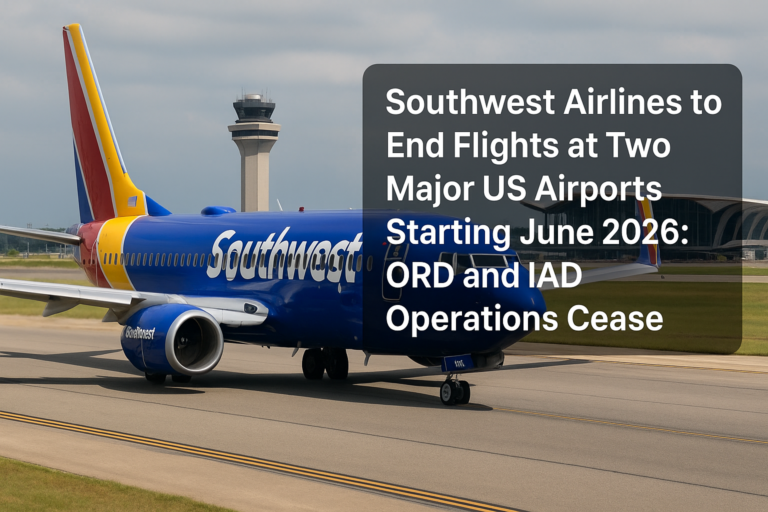 Southwest Airlines to End Flights at Two Major US Airports Starting ...