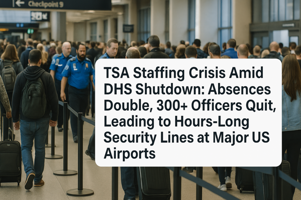 TSA Staffing Crisis Amid DHS Shutdown: Absences Double, 300+ Officers ...